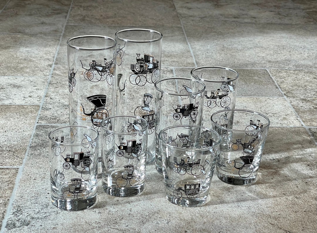 Vintage Libbey Coach Car/buggy Cocktail or Juice Glasses, Coach Car ...