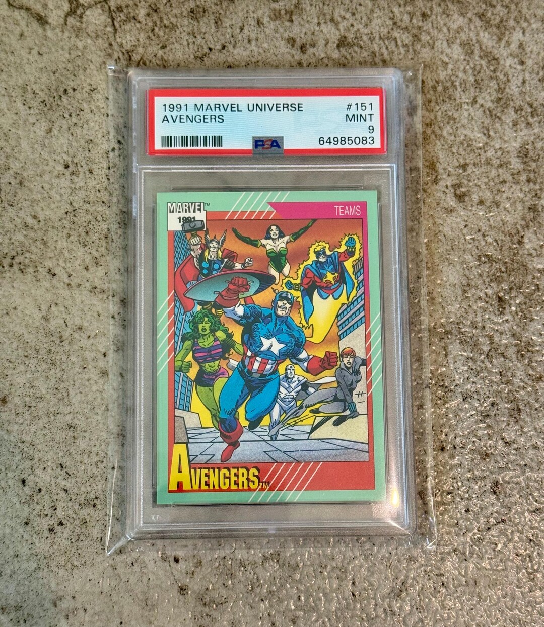 Vintage 1991 Marvel Universe Avengers #151 PSA MINT 9 Graded Comic Card ...