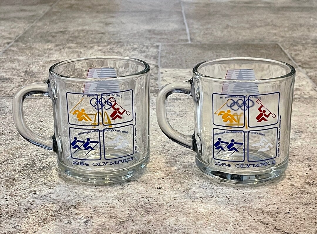 Vintage 1984 Olympics Mcdonalds Glass Mugs, 1980's Olympics Mug ...