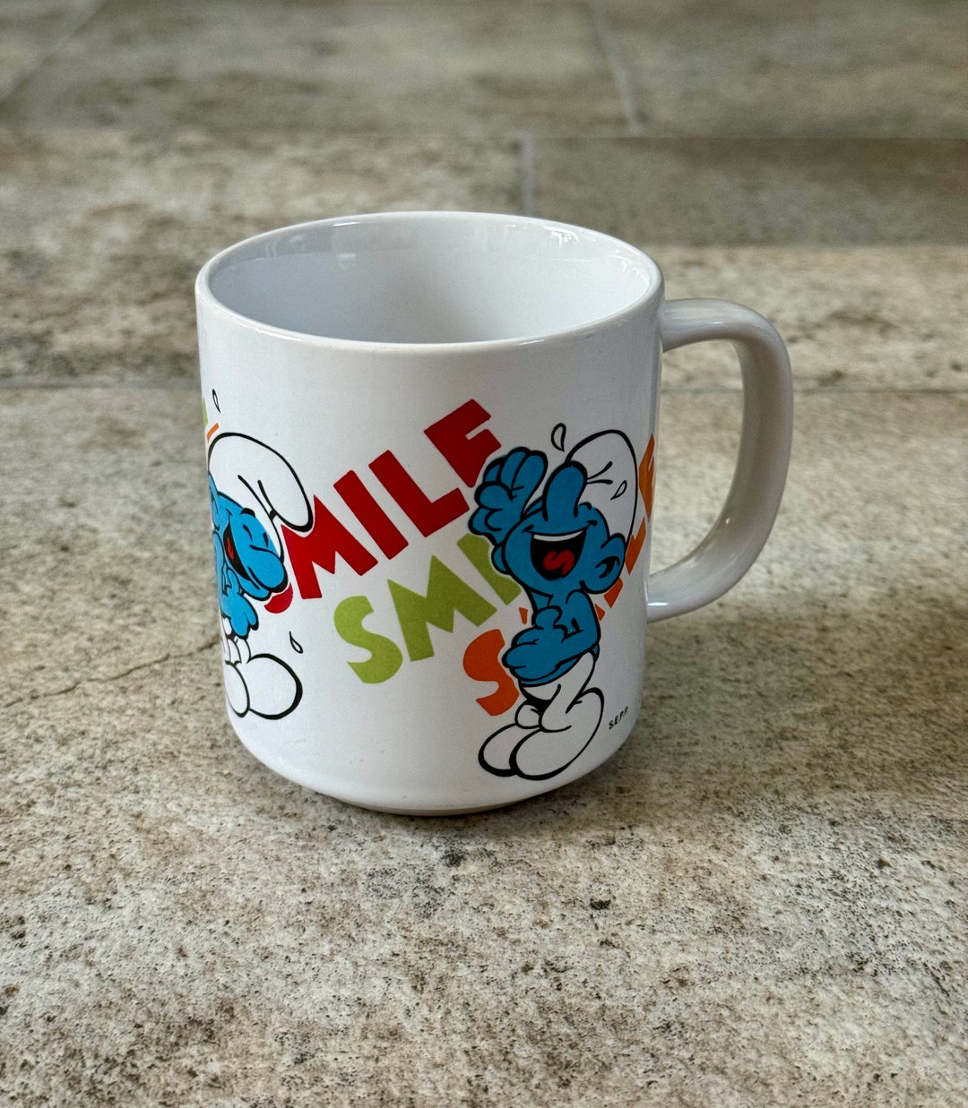 Vintage 1981 Smurf Smile Mug | Wallace Berrie & Co. | Retro Cartoon ...