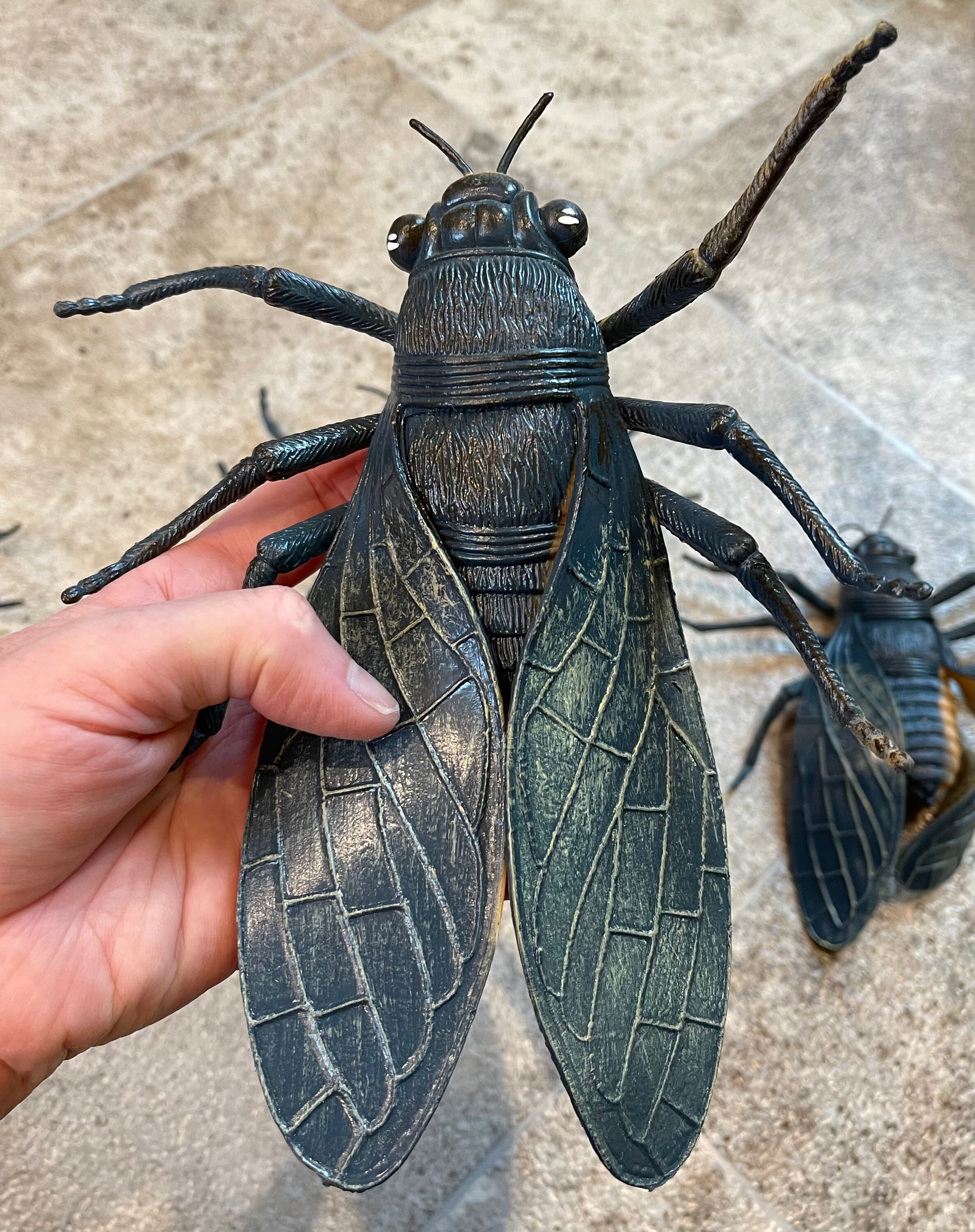 Pretend Play Vintage Plastic Bugs Plastic Cicada Toy Large Insect Toy ...