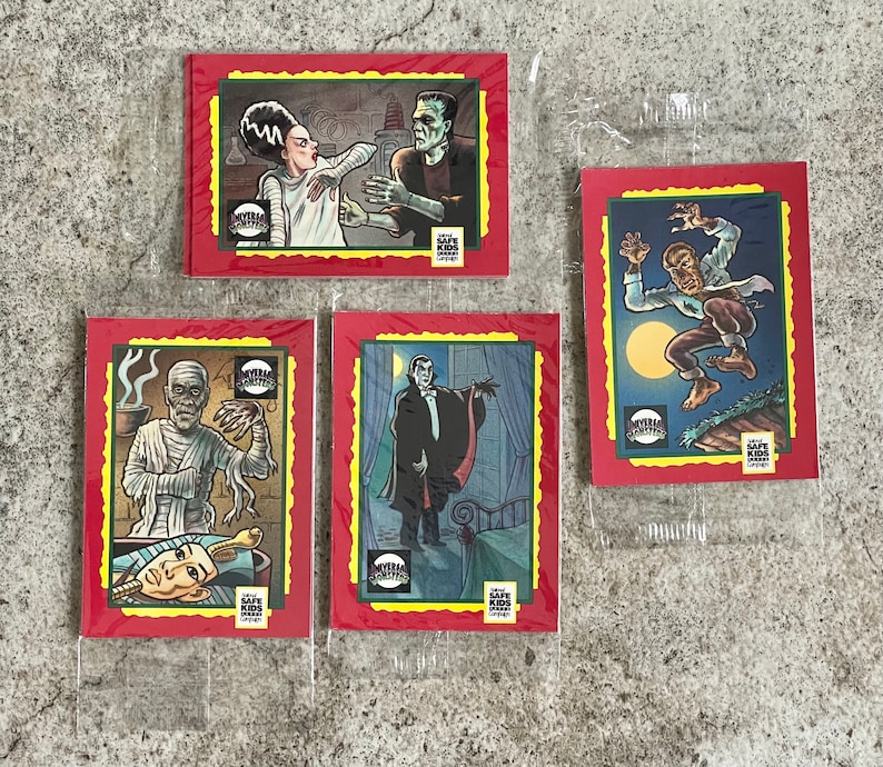 Vintage 1991 Universal Monsters Trading Card Packs Set of 4 • National ...