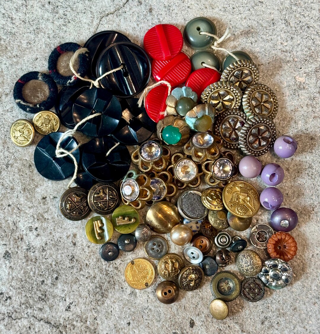 Vintage Button Lot, Mixed Button Lot, Vintage Buttons Mix, Vintage ...