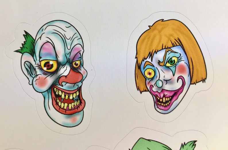 Killer Clown Evil Clowns Clown Stickers Creepy Stickers | Etsy