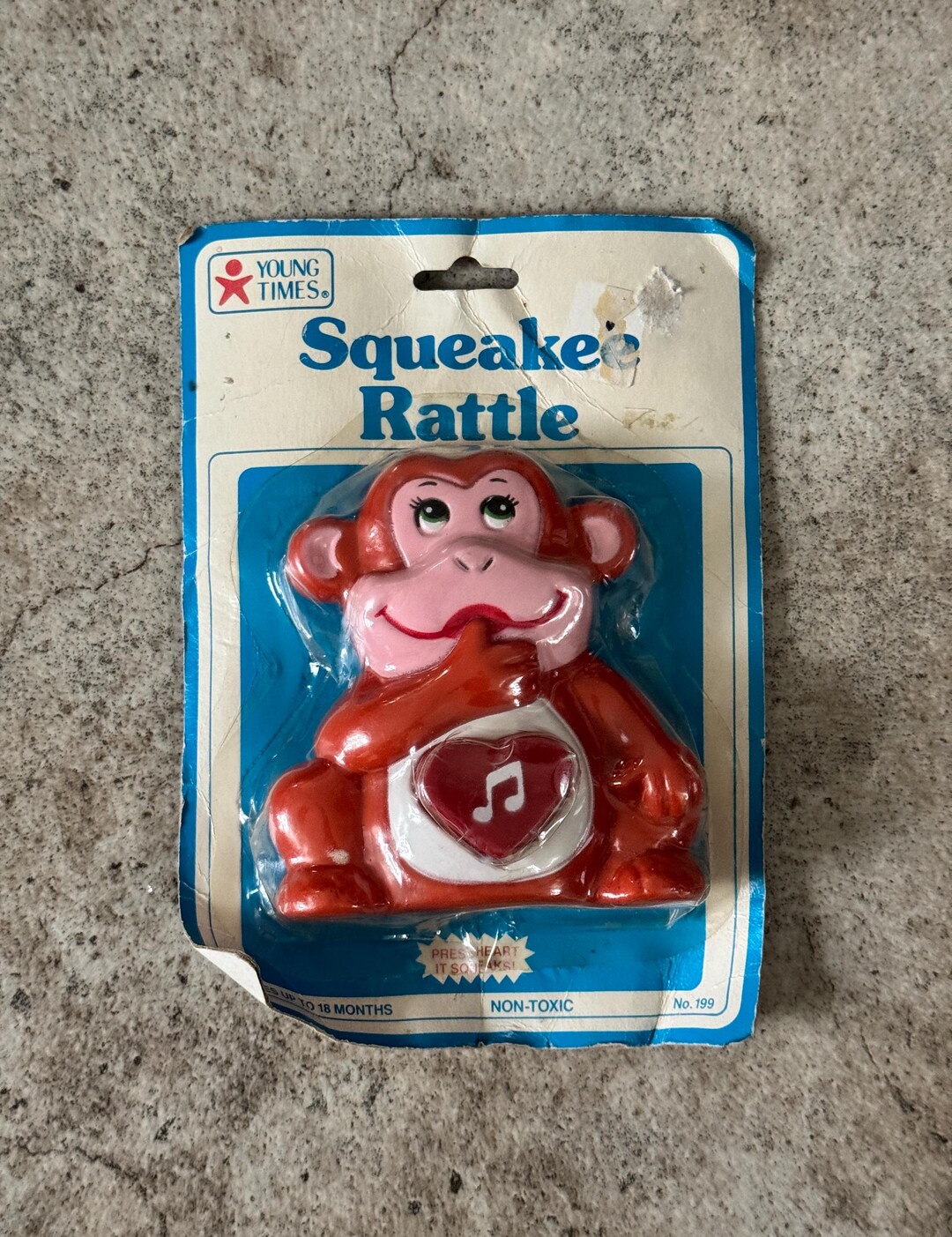 Vintage 1988 Young Times Monkey Squeaker Rattle – New Old Stock Baby ...