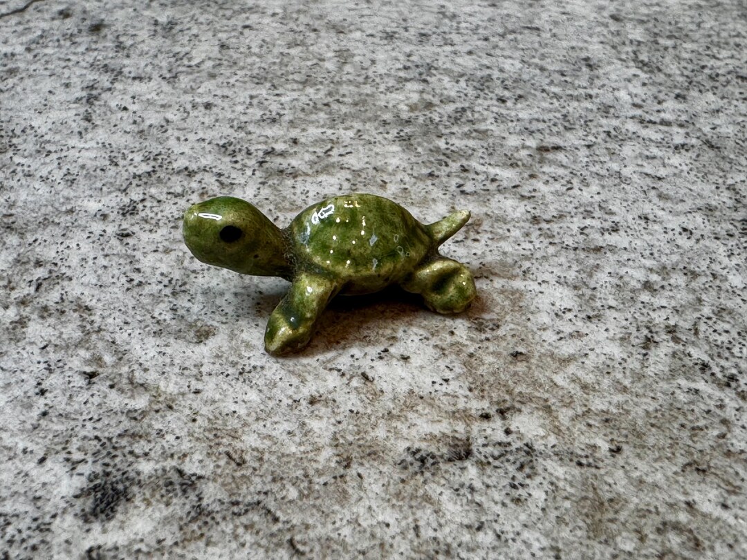 Vintage Ceramic Miniature Turtle Figurine, Vintage Miniature Turtle ...