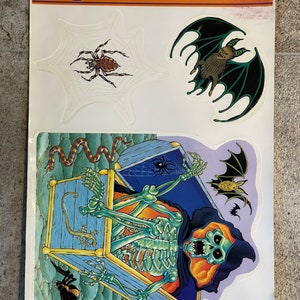 Vintage Halloween Window Cling Decorations Mummy Cling Witch - Etsy