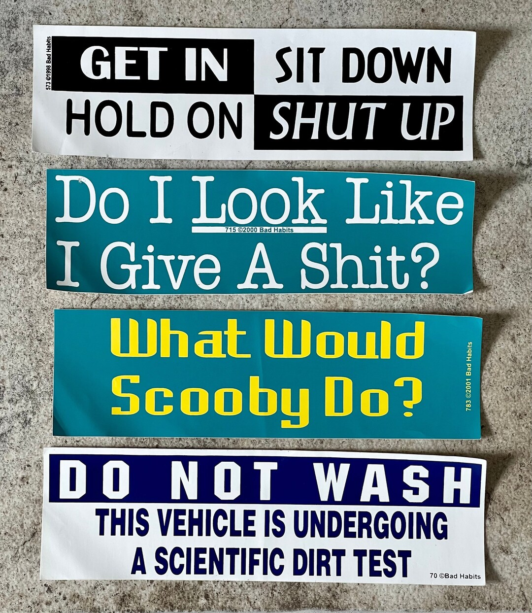 Vintage Bad Habits Bumper Stickers, 1990's Bumper Sticker, Old Bumper ...