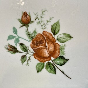 Vintage Ceramic Red Rose Plates With Reticulated Edges, Square Red Rose ...