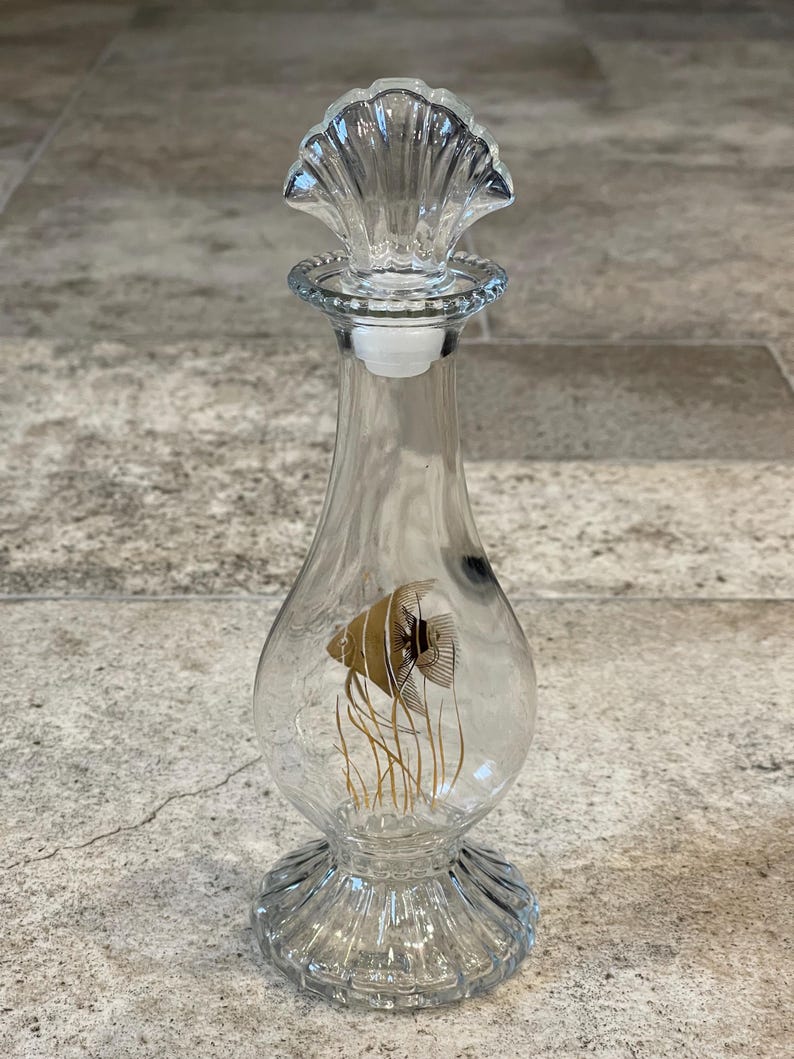 Vintage 1978 Avon Sea Fantasy Angel Fish Bath Oil Glass Decanter - Etsy