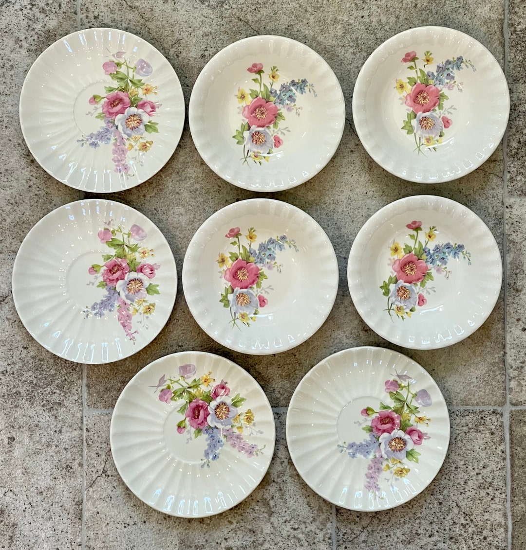 Vintage the Edwin M. Knowles China-co. Spring Bouquet Bowls and Plates ...