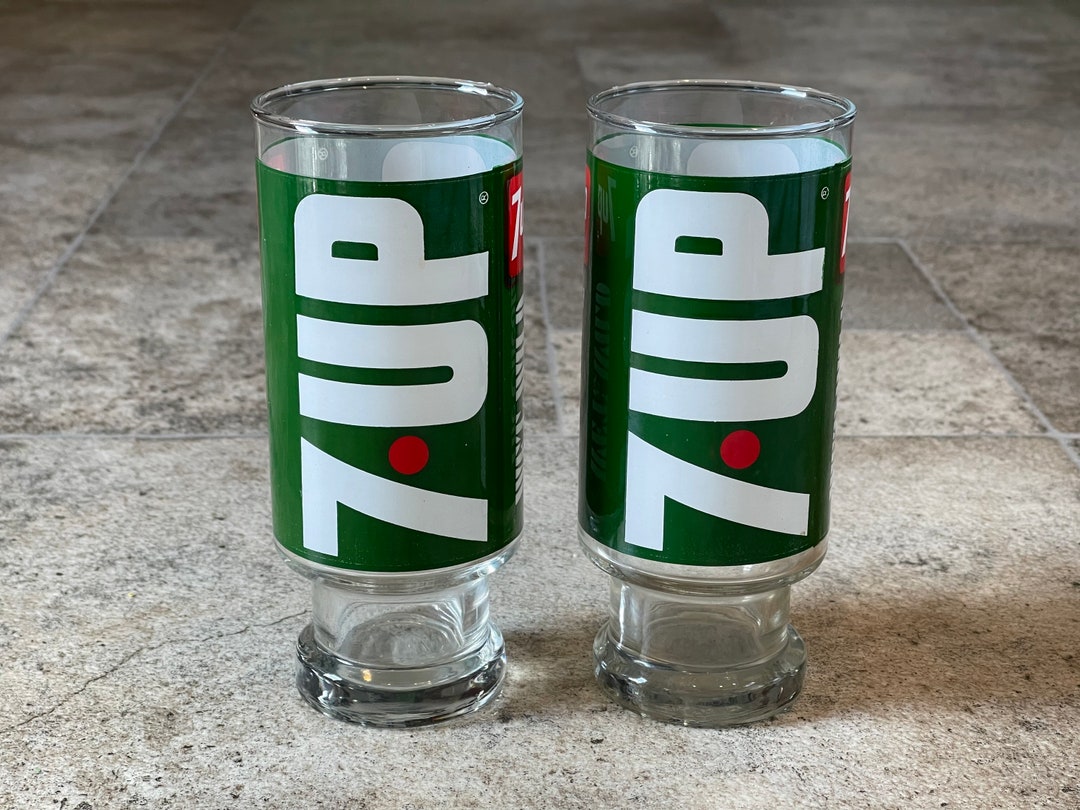 Two Vintage 1970's the Uncola 7 UP Drinking Glasses, Vintage 7 Up ...
