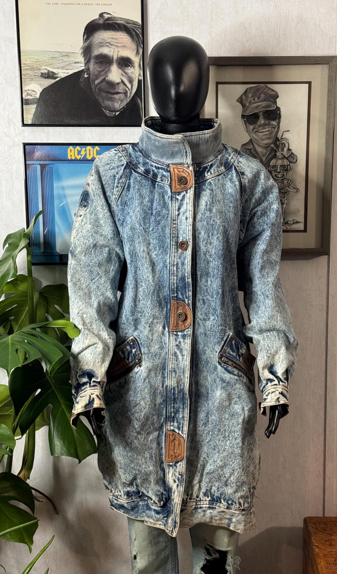 Vintage 1980's Acid Wash Denim Be in the Current Seen Long Duster Jean ...