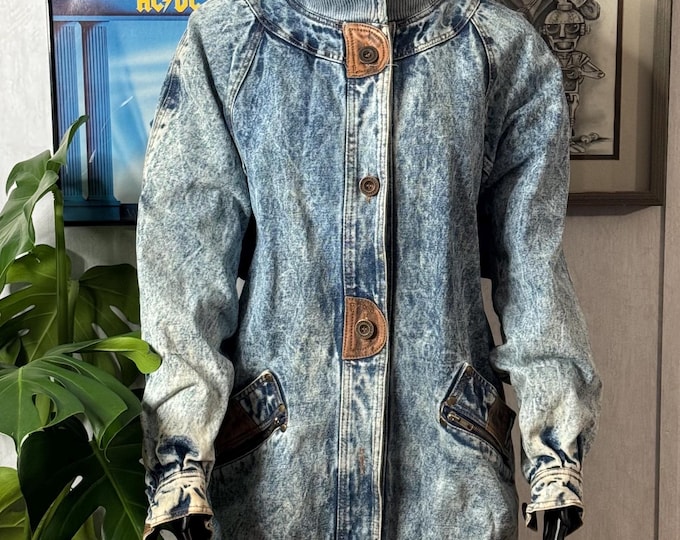 Vintage 1980's Acid Wash Denim Be in the Current Seen Long Duster Jean ...