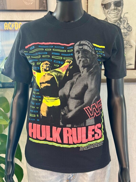 Vintage 1990 Titan Sports WWF Hulk Rules Shirt by Win… - Gem