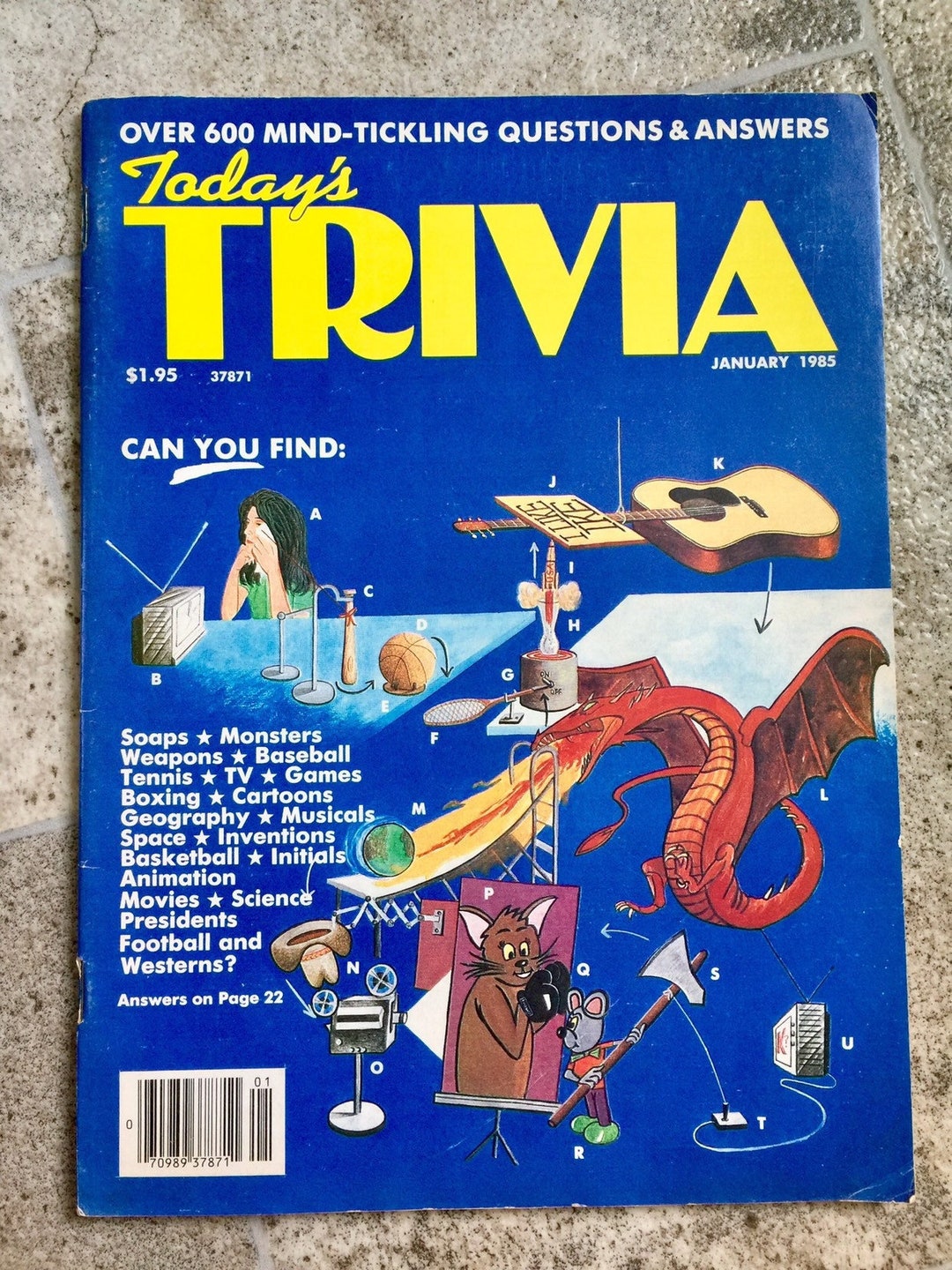 Vintage 1985 Today’s Trivia Magazine. Over 600 Mind-tickling Questions ...