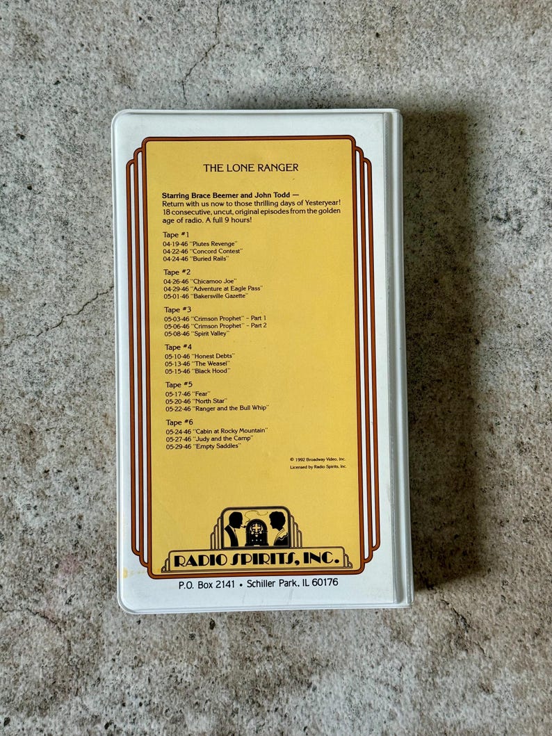 Vintage the Lone Ranger Hi-yo Silver Audio Cassette Tapes, Vintage the ...