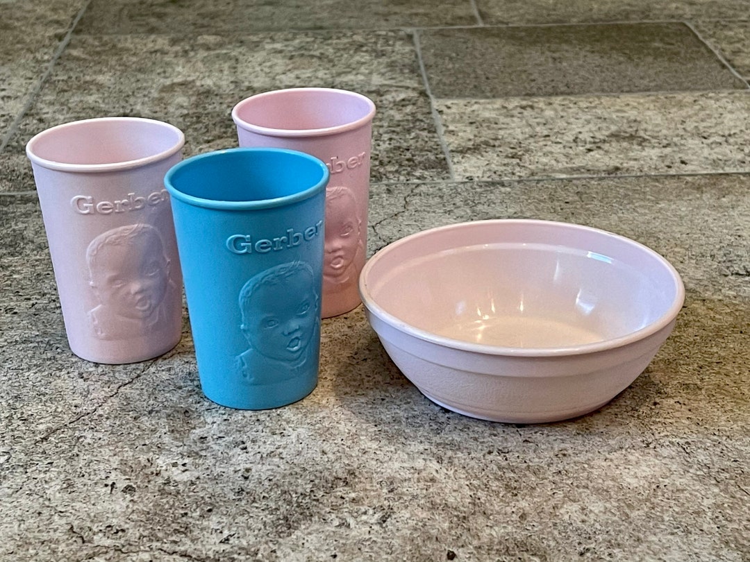 Vintage Gerber Products Co. Cups and Bowl, Gerber, Vintage Gerber ...