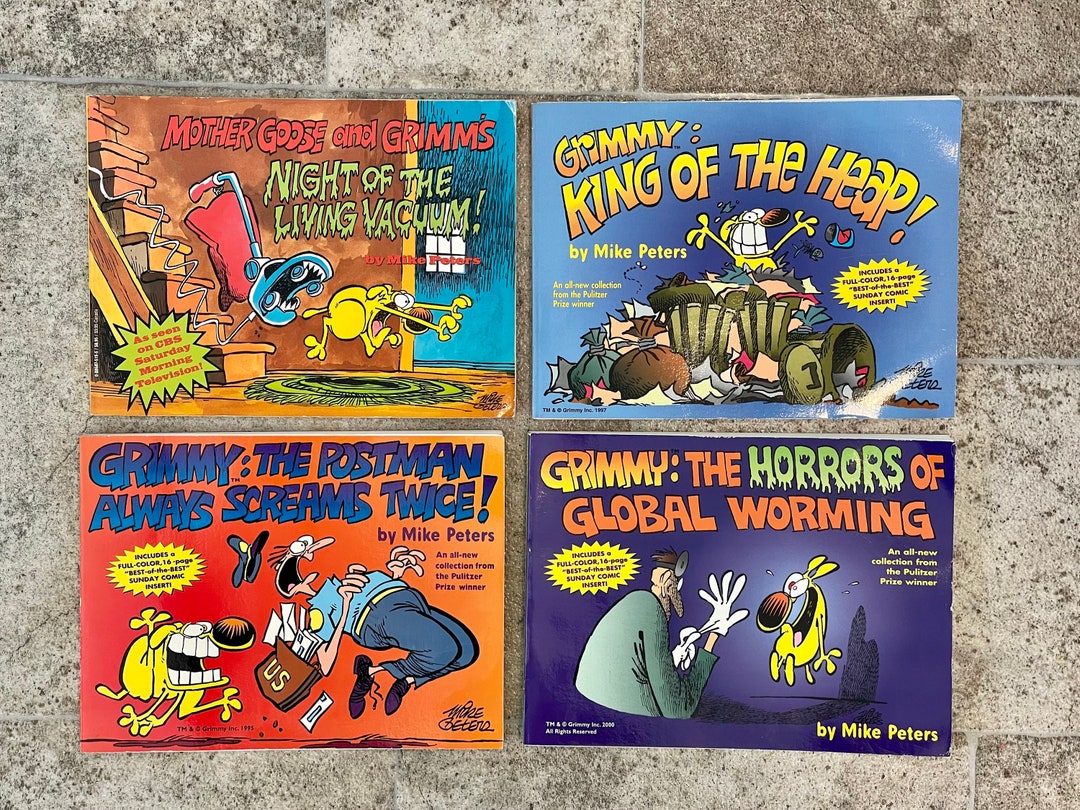 Vintage Grimmy Comic Books Lot of 4 by Mike Peters | 1991–2000 Humor ...
