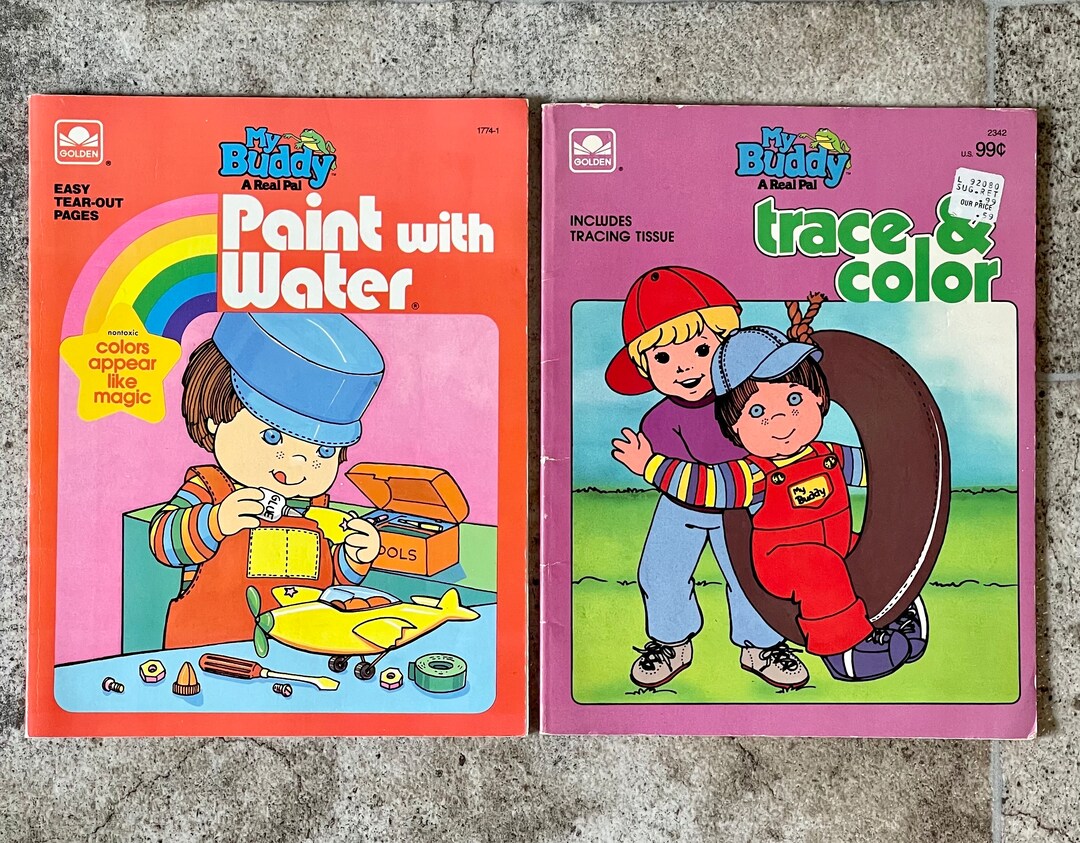 Vintage 1986 My Buddy A Real Pal Paint With Water Color Book and My ...