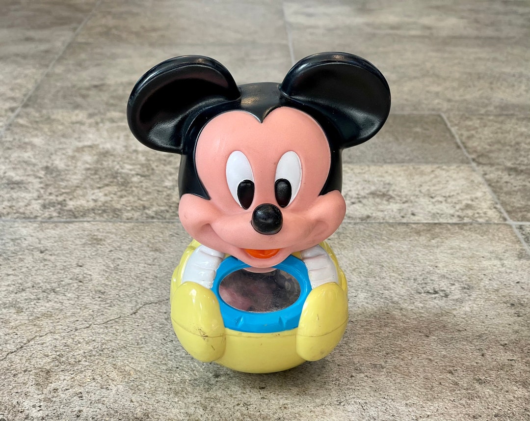 Vintage Walt Disney's Mickey Mouse Roly Poly Toy, Old Mickey Mouse Toy ...