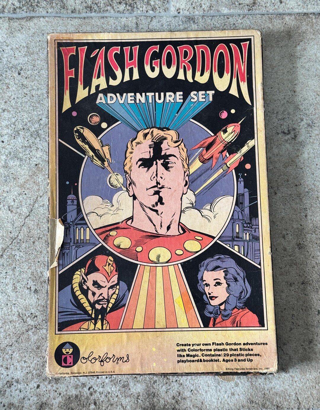 Vintage 1969 Flash Gordon Colorforms Adventure Set – Playboard & Pieces - One Missing - Etsy