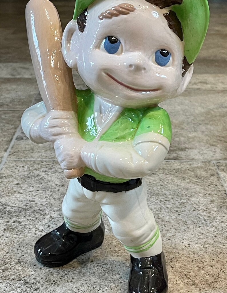 Vintage 1985 Ceramic Baseball Player Figure With Brown Hair - Etsy