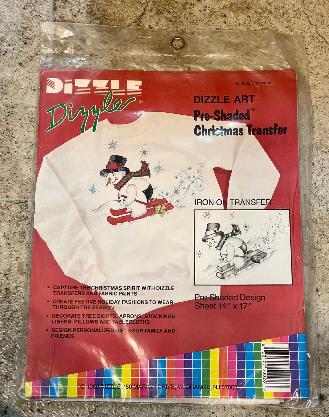 Vintage 1989 Dizzle Art Pre-shaped Iron on Christmas Transfer of a ...