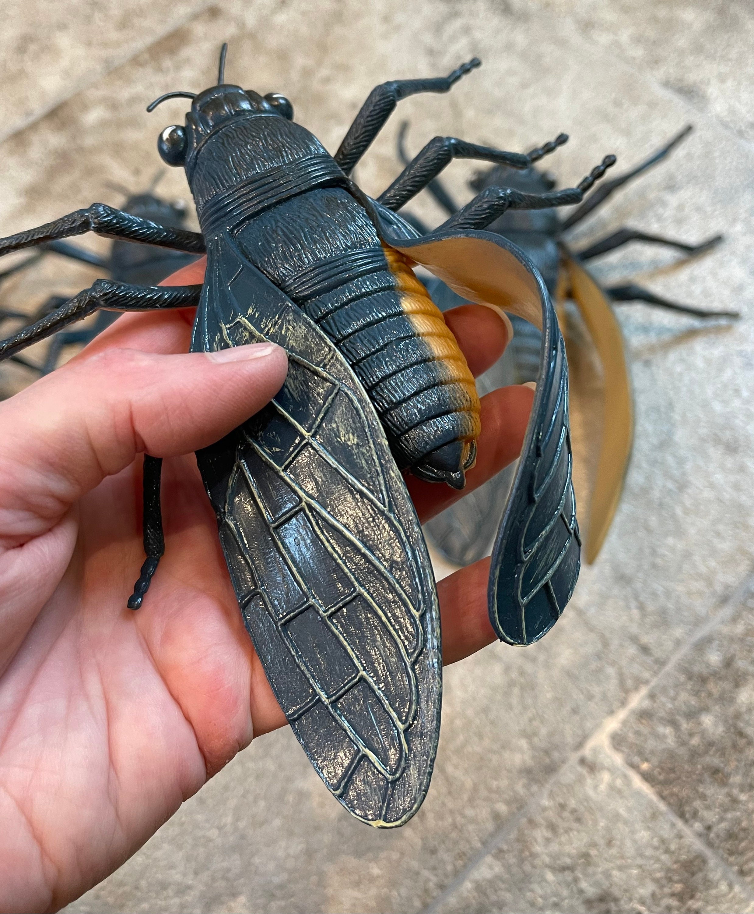 Pretend Play Vintage Plastic Bugs Plastic Cicada Toy Large Insect Toy ...