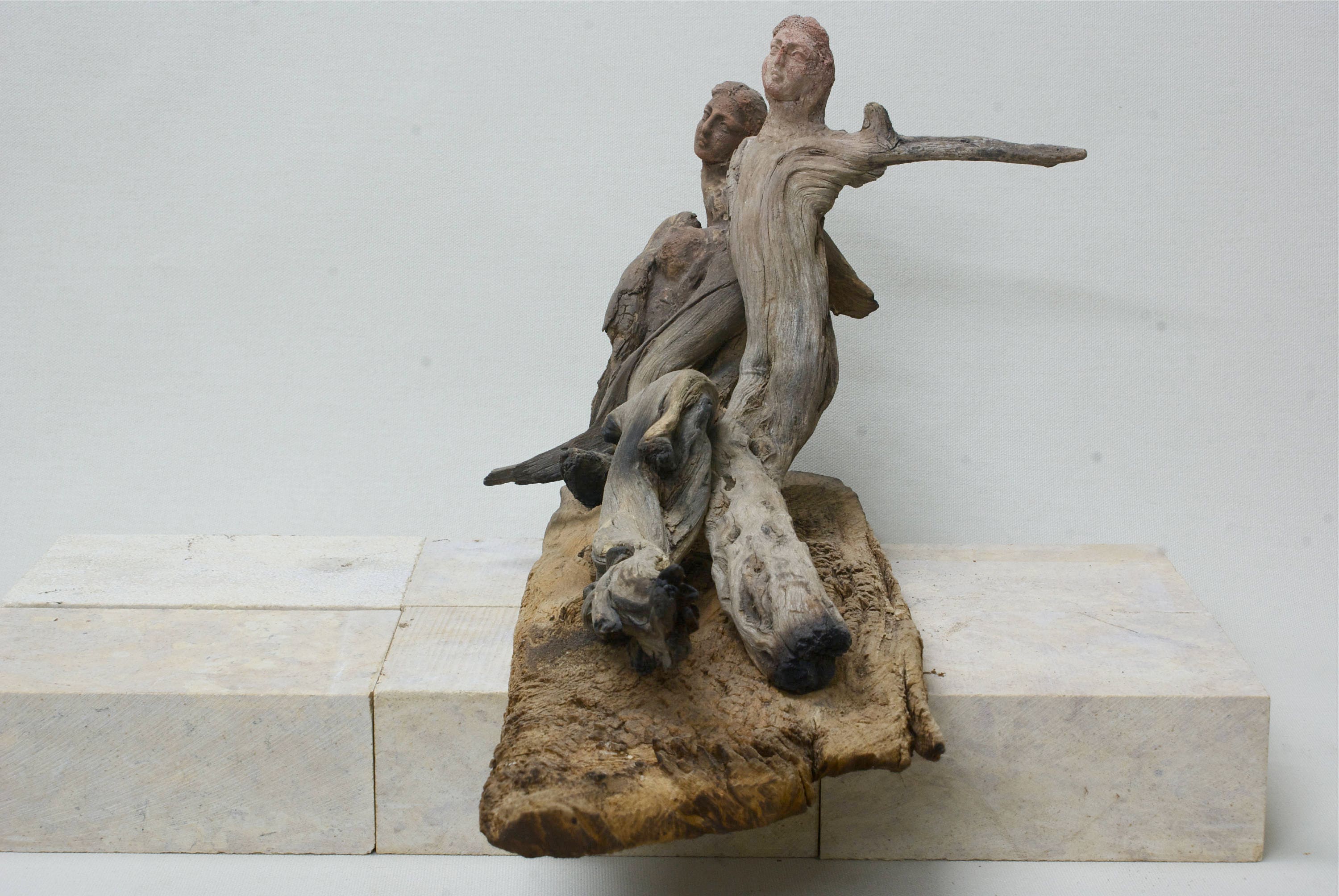 NATURAL WOODEN MERMAIDS Lying Sculpture Greek Art Modern - Etsy