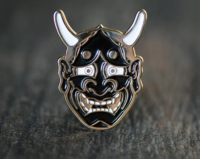 Japanese Hannya Mask Enamel Pin - Etsy