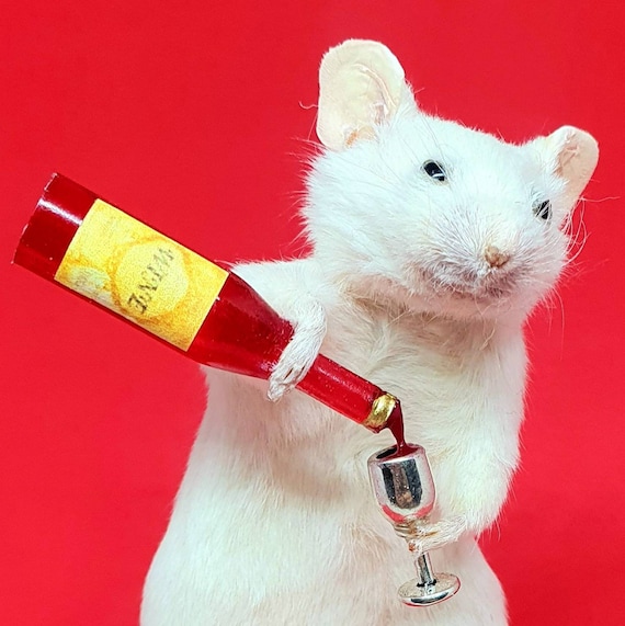 Mouse Drinking Wine