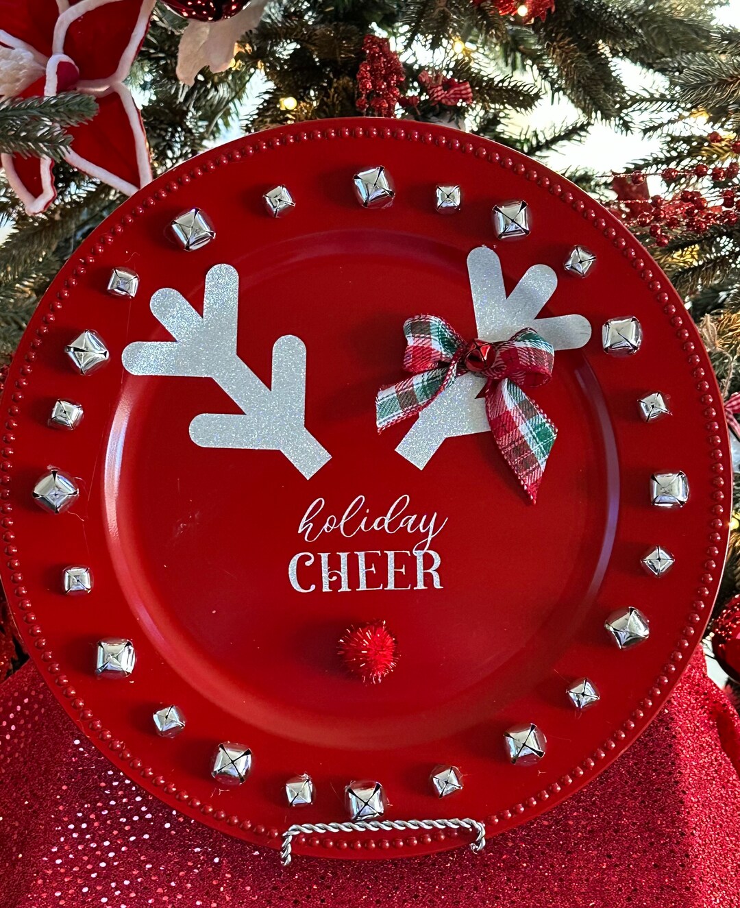 Chrismas Decor Plate, Decorative Plate, Wall Decor, Holiday Cheer ...