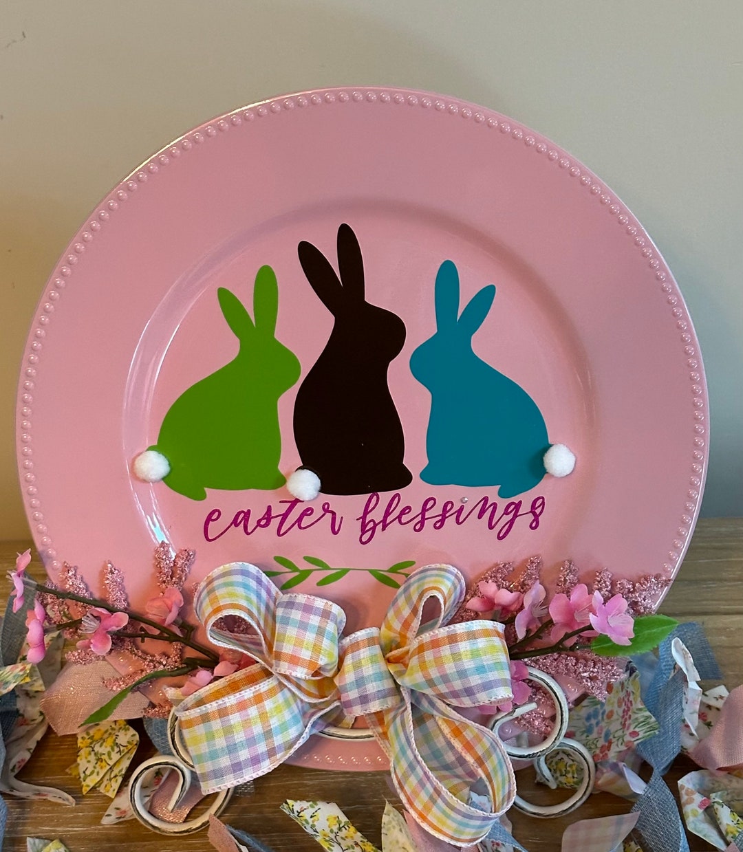 Custom Happy Easter Blessings Wall Decorative Plate, Easel Plate ...
