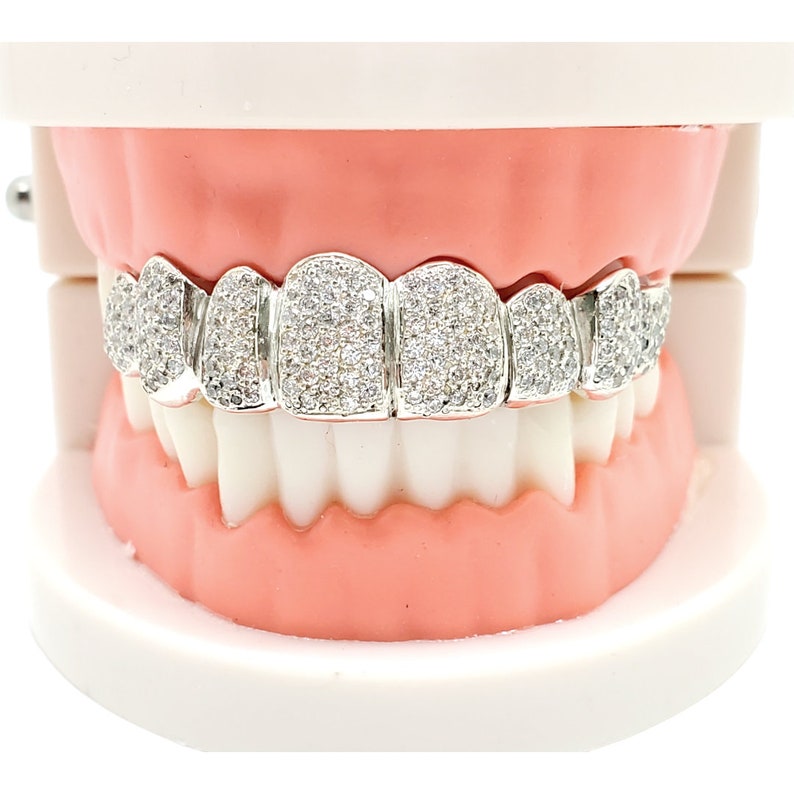 Custom 925 Sterling Silver CZ Honeycomb Grillz, Iced Out - Etsy