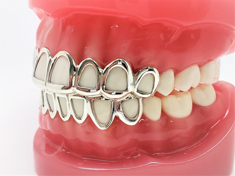 Solid 10K Gold Open Face Custom Handmade Grillz Yellow, Rose Gold ...
