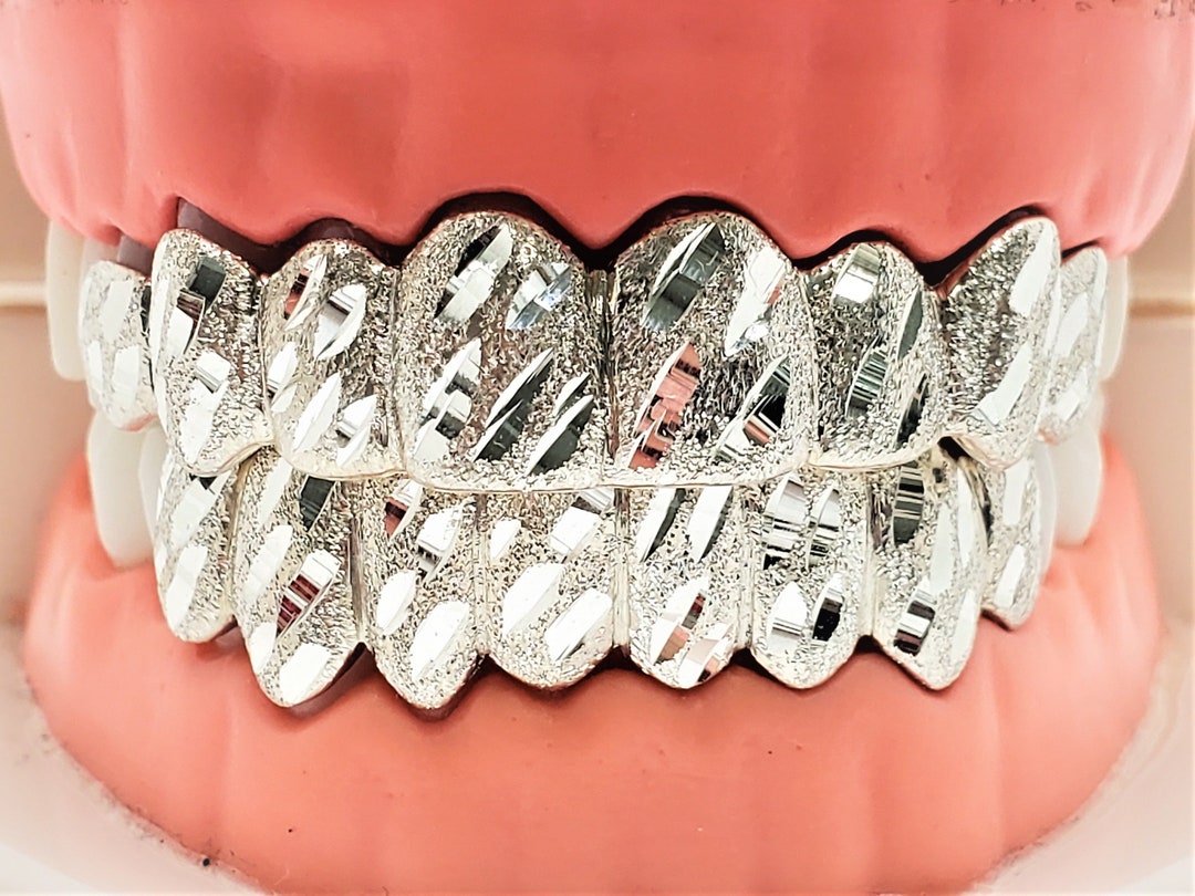 925 Sterling Silver NEW W/ Nugget Cut Custom Fit Handmade Real Grill ...