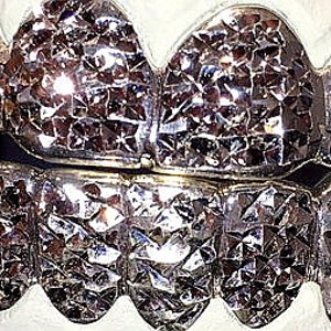 925 Sterling Silver Princess Diamond Cut Custom Fit Handmade Real Grill ...