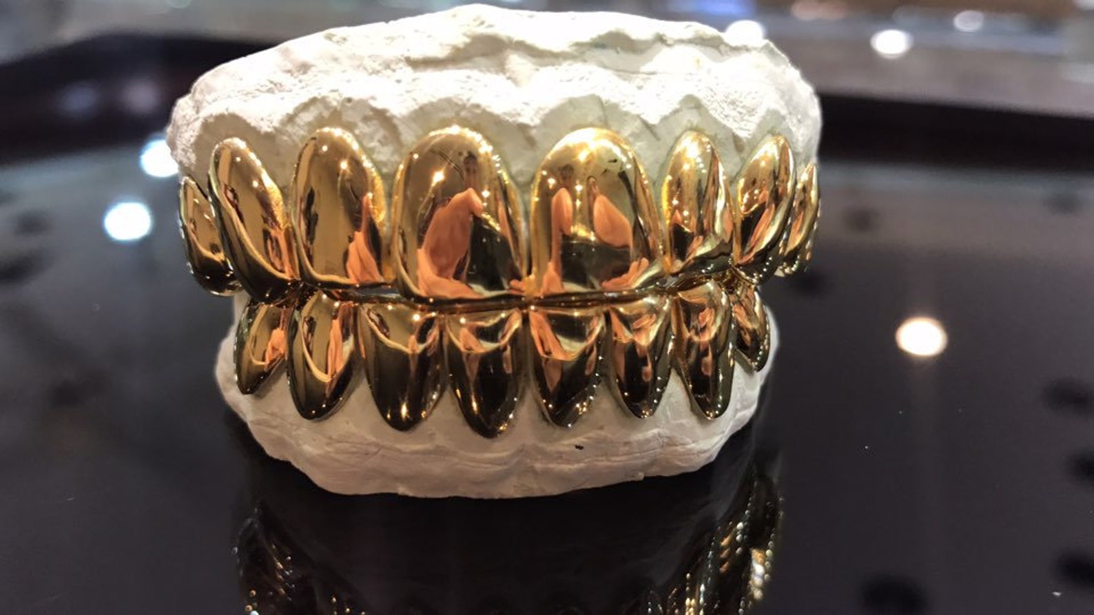 18K Solid Yellow Gold Custom Fit REAL Perm Cut Grill Gold Teeth GRILLZ ...