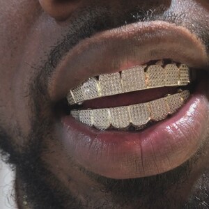 Custom Fit Sterling Silver Iced Out CZ Grillz - Etsy