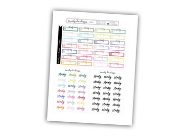 HOMEWORK LABELS Printable Planner Stickers / Black and Rainbow | Etsy