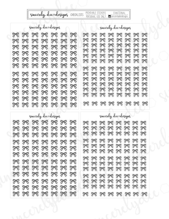 Stickers OUTLINE Printable Planner Stickers Foil Ready Functional Erin ...