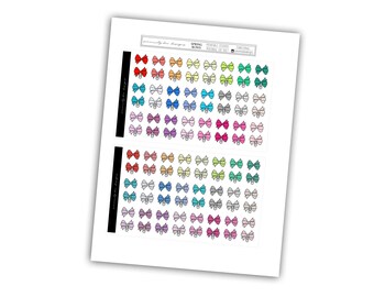 Printable Bow Planner Stickers Multicolor Bow Planner - Etsy