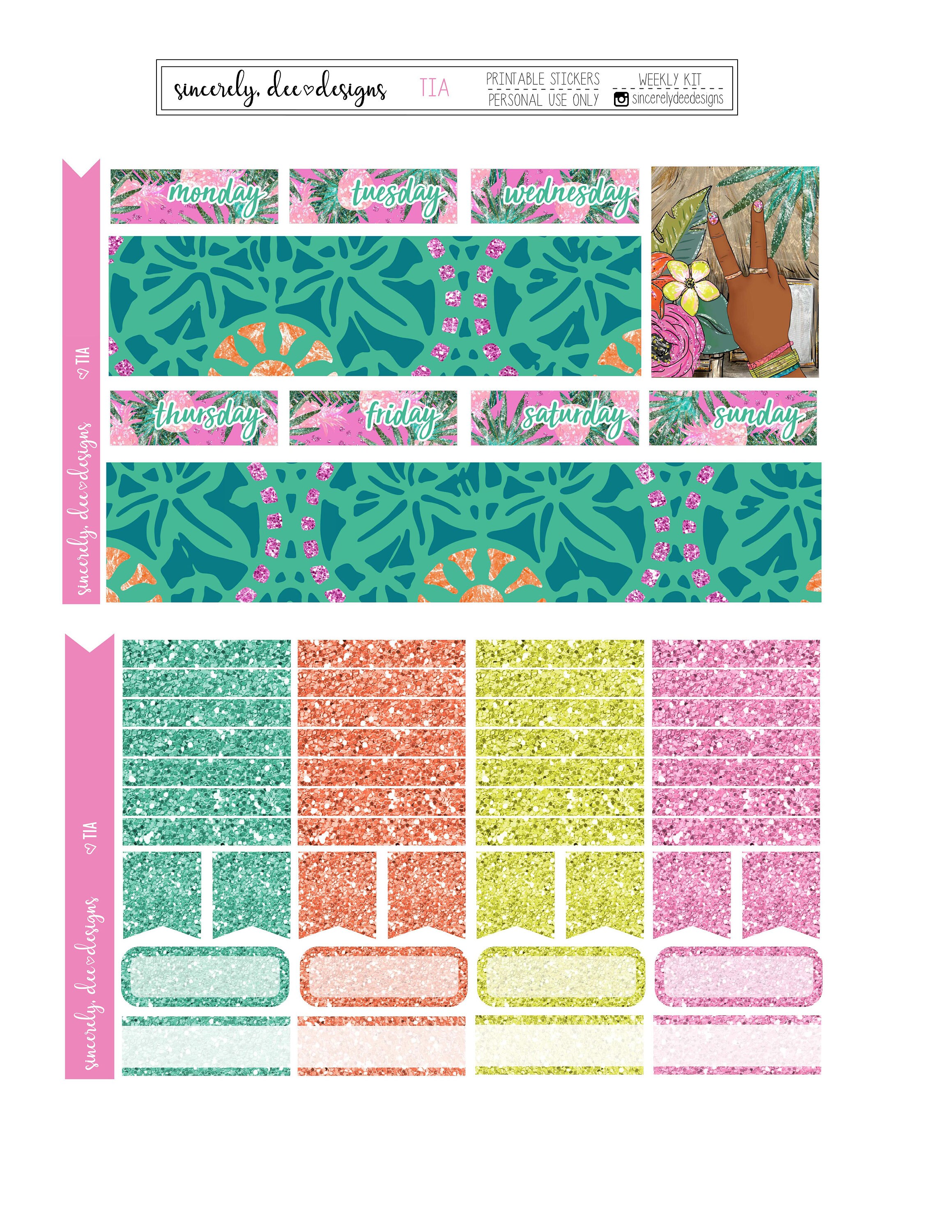 Printable Planner Sticker Kit / TIA / Weekly Kit / Erin | Etsy