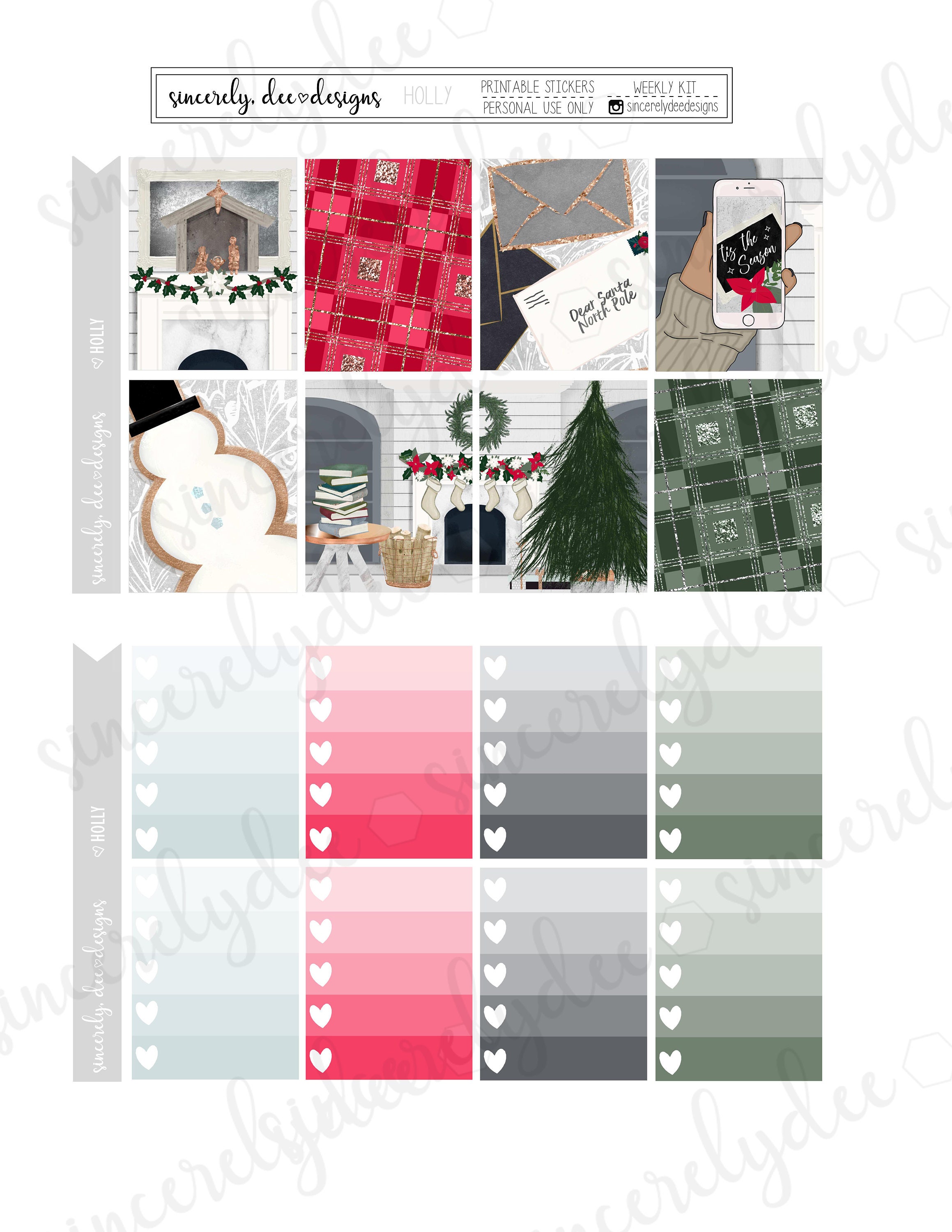 Printable Planner Sticker Kit / HOLLY / Weekly Kit / Erin - Etsy