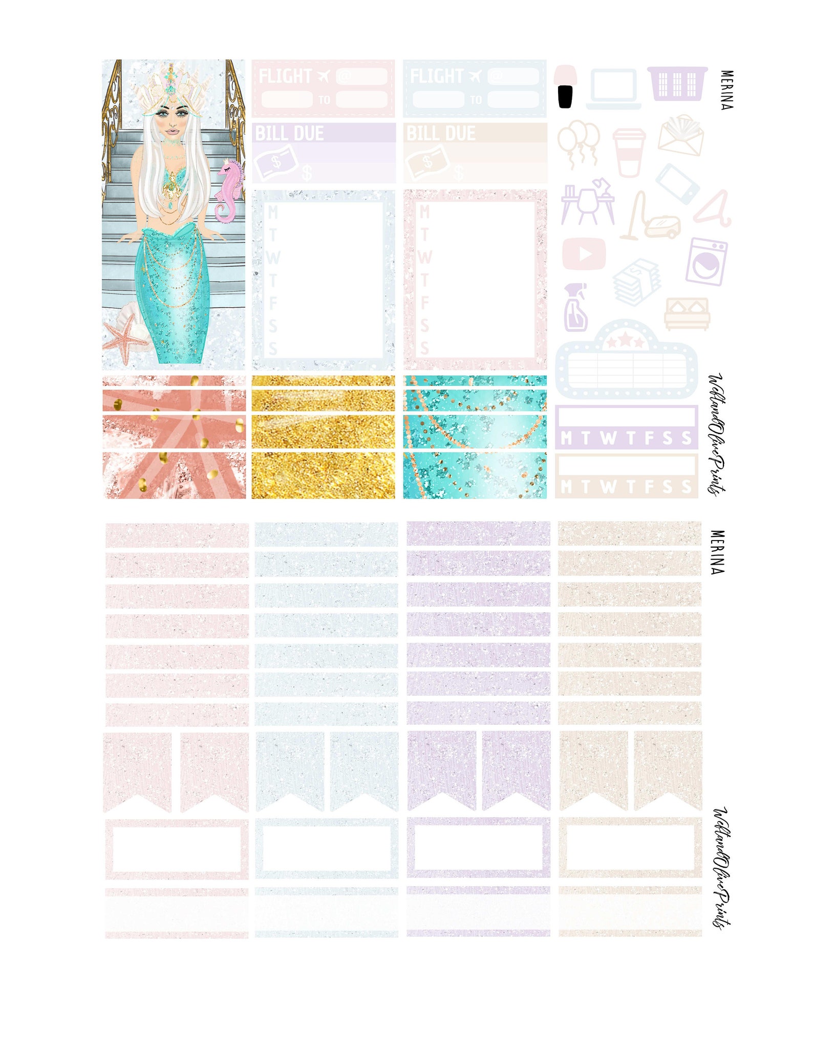 Printable Planner Sticker Kit / MERINA / Weekly Kit / Erin - Etsy