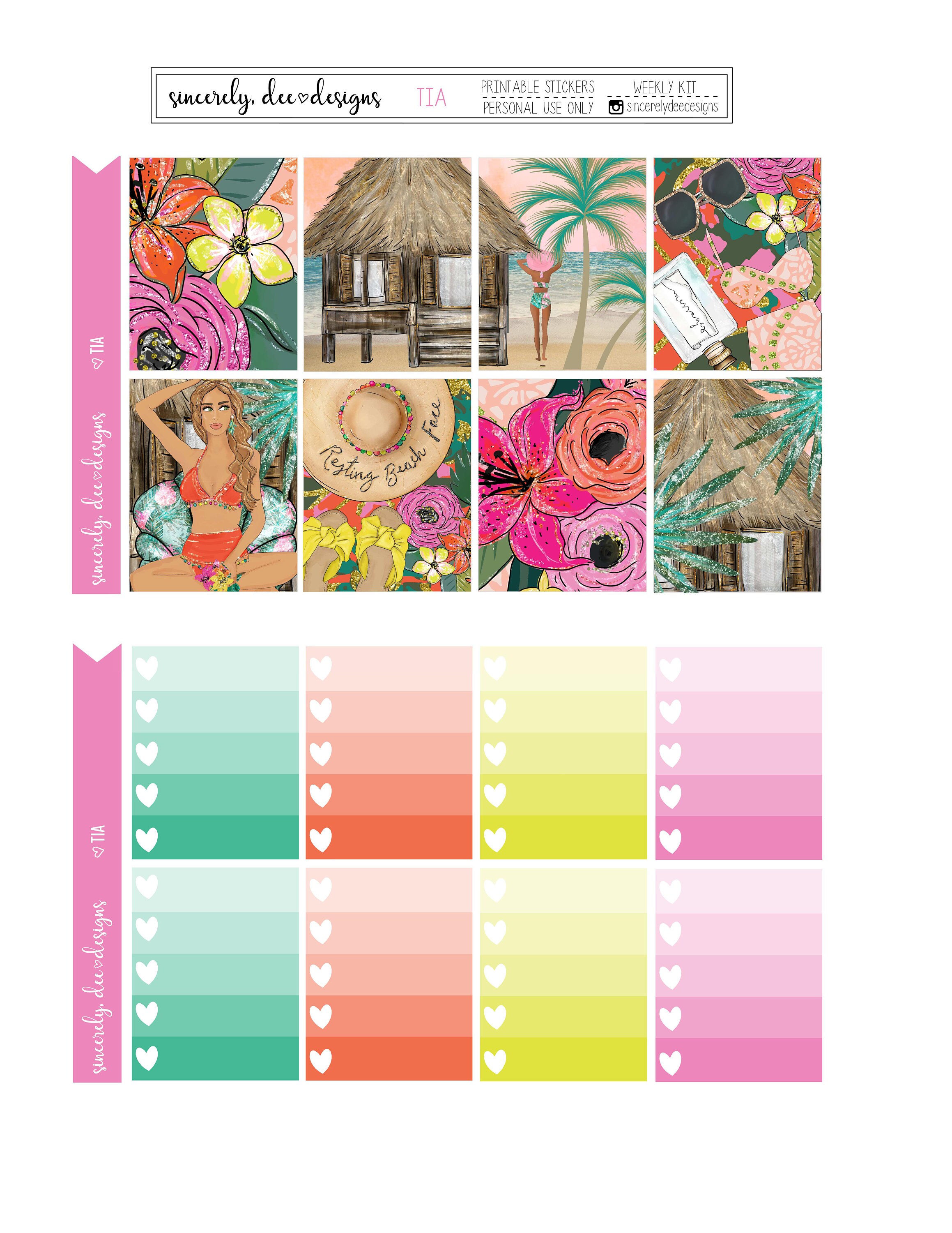 Printable Planner Sticker Kit / TIA / Weekly Kit / Erin - Etsy