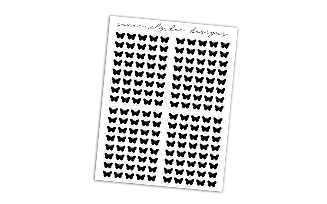 BUTTERFLY HEADERS Full Box Overlay Printable Planner Stickers - Etsy