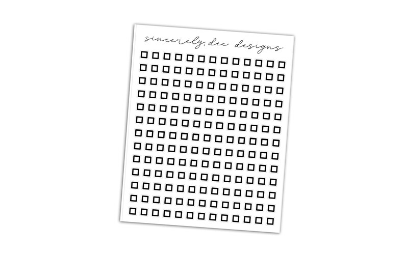 TINY CHECK BOX Printable Planner Stickers Foil Ready - Etsy