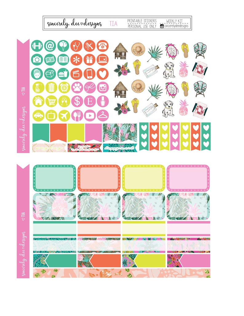 Printable Planner Sticker Kit / TIA / Weekly Kit / Erin - Etsy